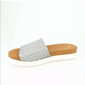 bernie mev. | Shoes | Bernie Mev Stretch Woven Capri Slide Sandals ...